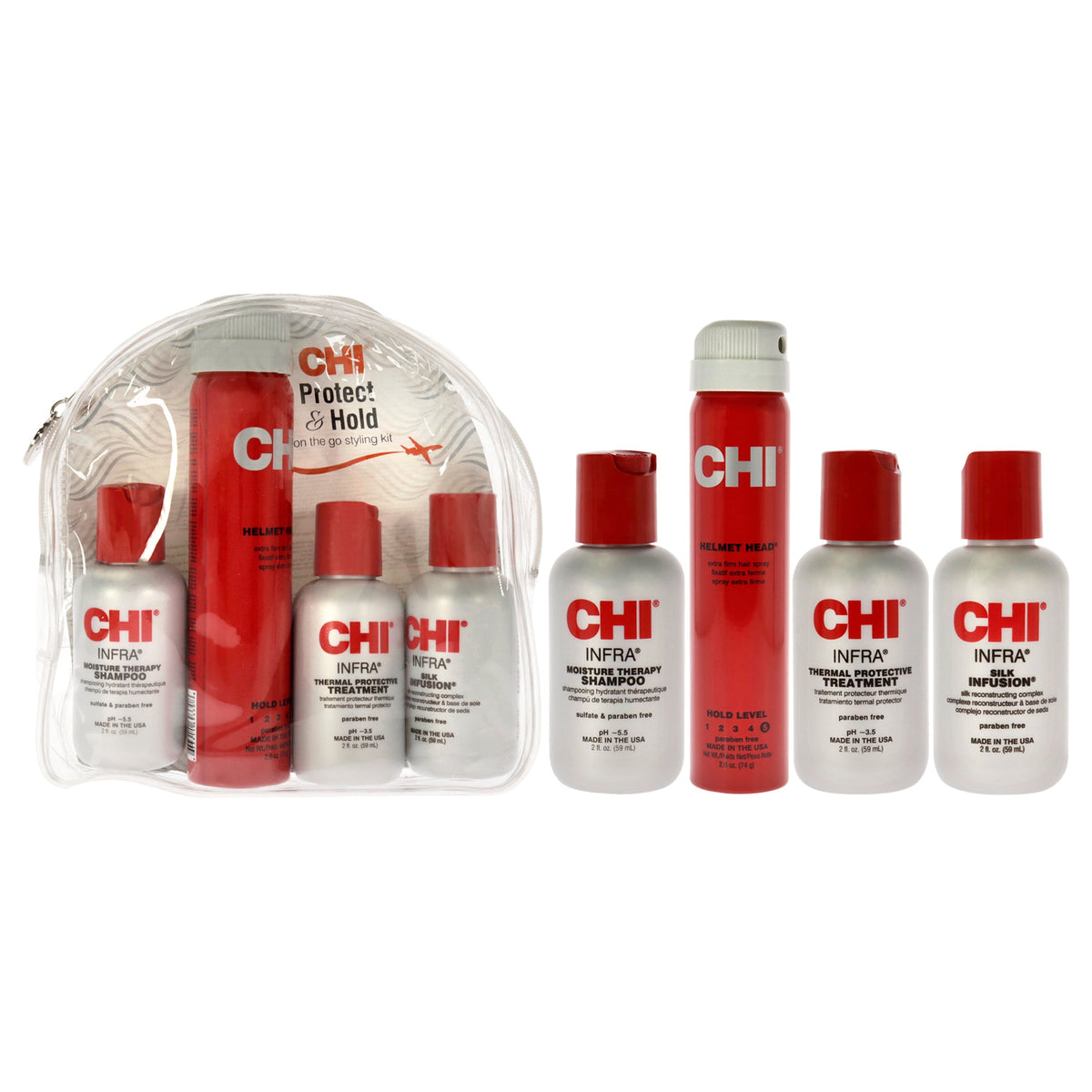 Protect And Hold On The Go Styling Kit by CHI for Unisex - 4 Pc 2oz ...